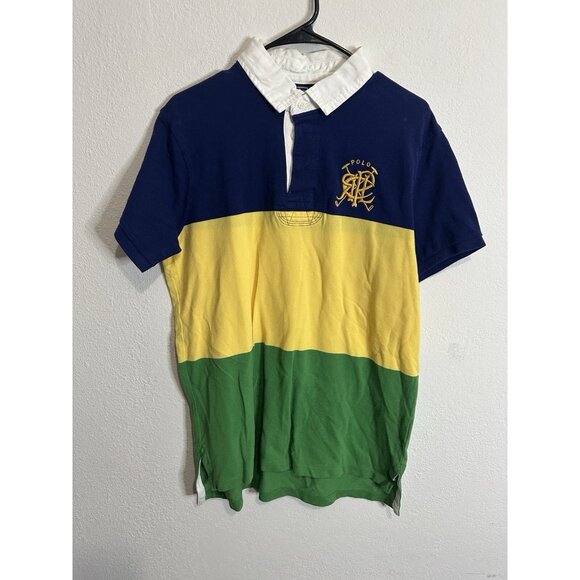Ralph Lauren | Shirts | Polo Ralph Lauren Blue Yellow Green Rugby Shirt ...
